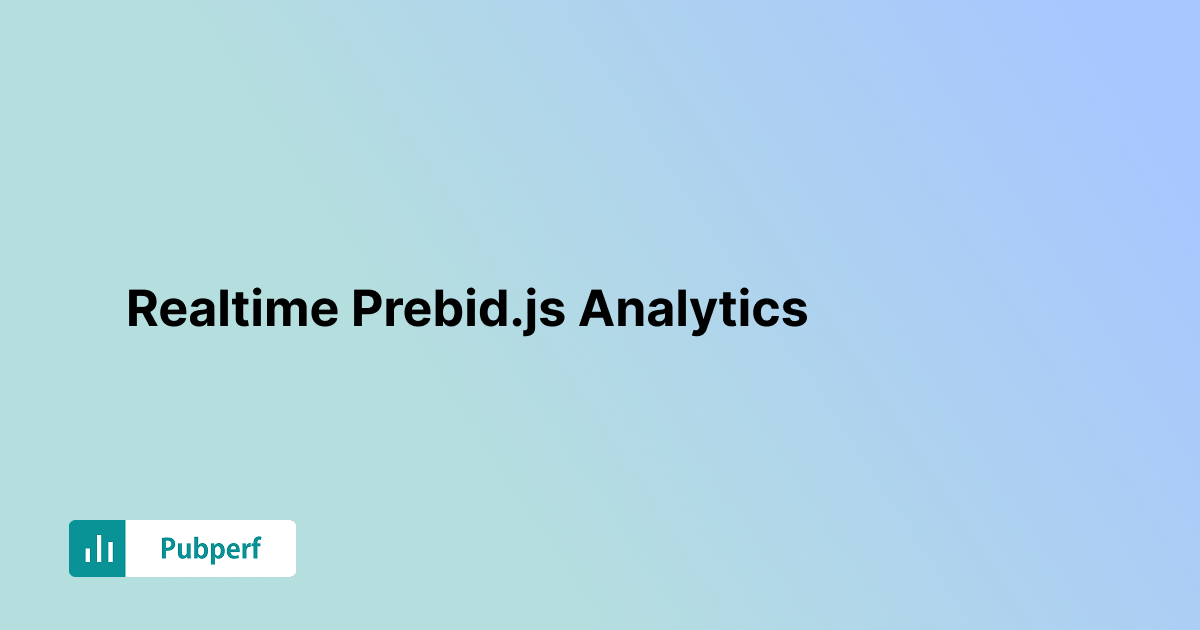 Realtime Prebid.js Analytics